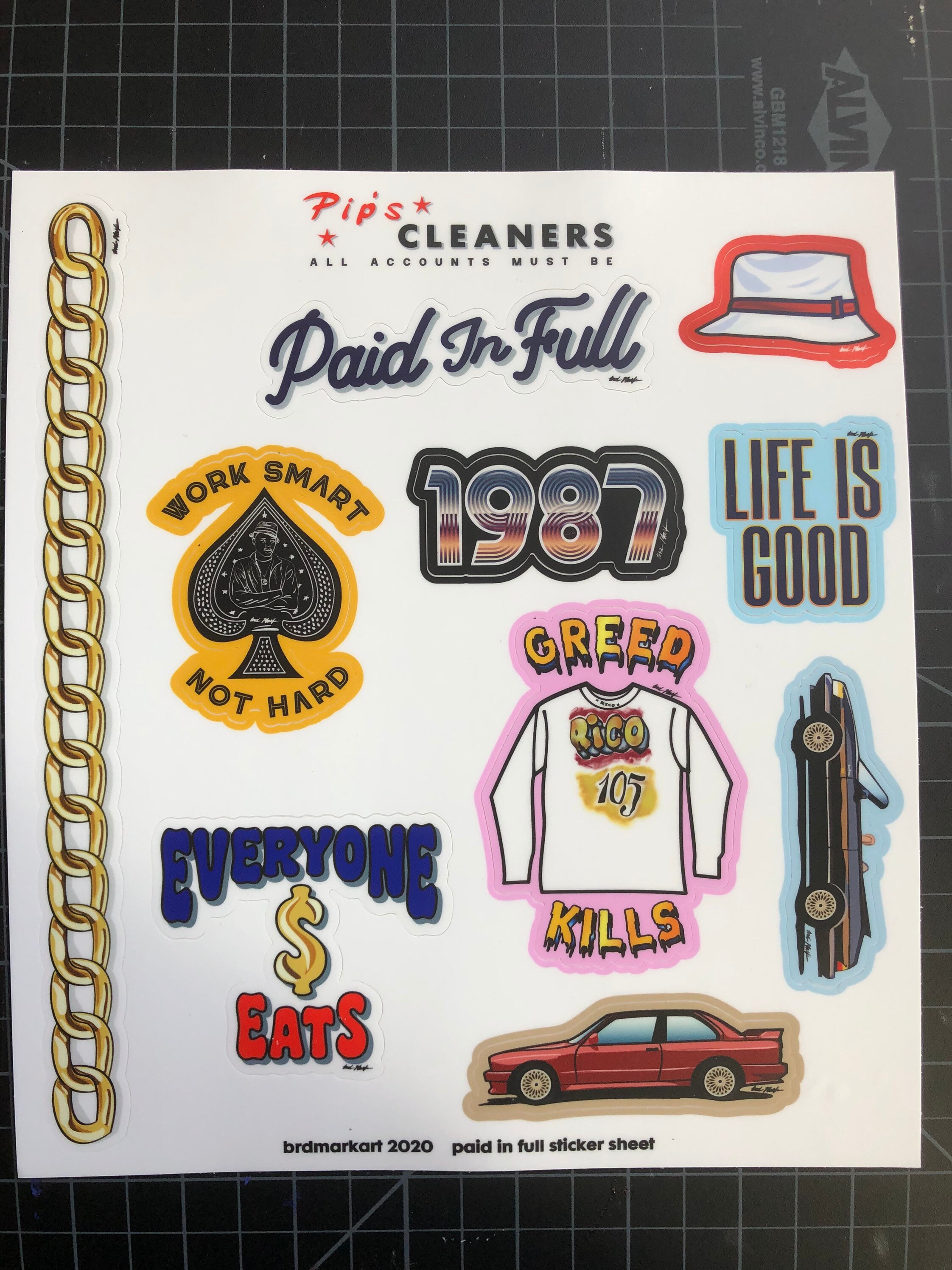 Paid in Full Sticker Sheet - Etsy