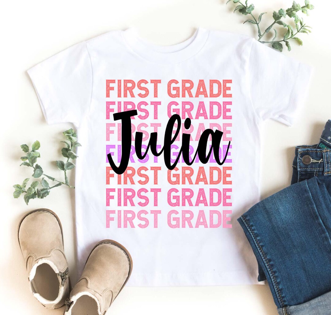 Personalized First Day of 1st Grade Shirt, Custom Back to School Shirt ...