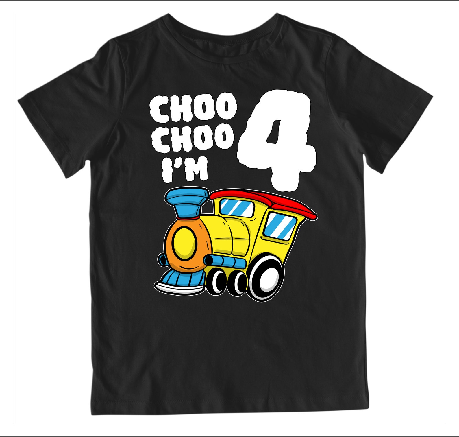 4th Birthday Boy Train Shirt 4 Year Old Train Birthday | Etsy