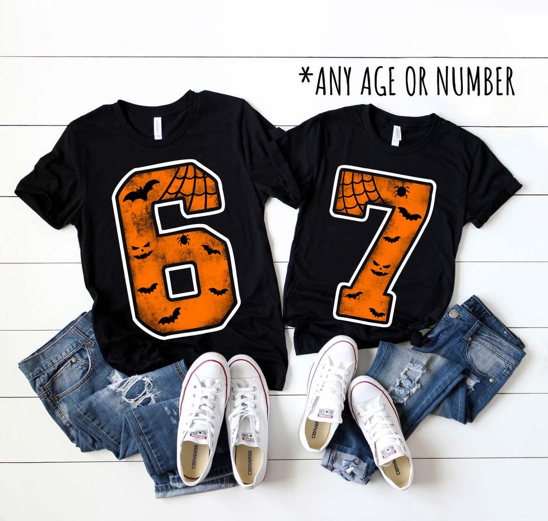 Custom Number 67 Couple Matching 67 Halloween Birthday Shirt ...