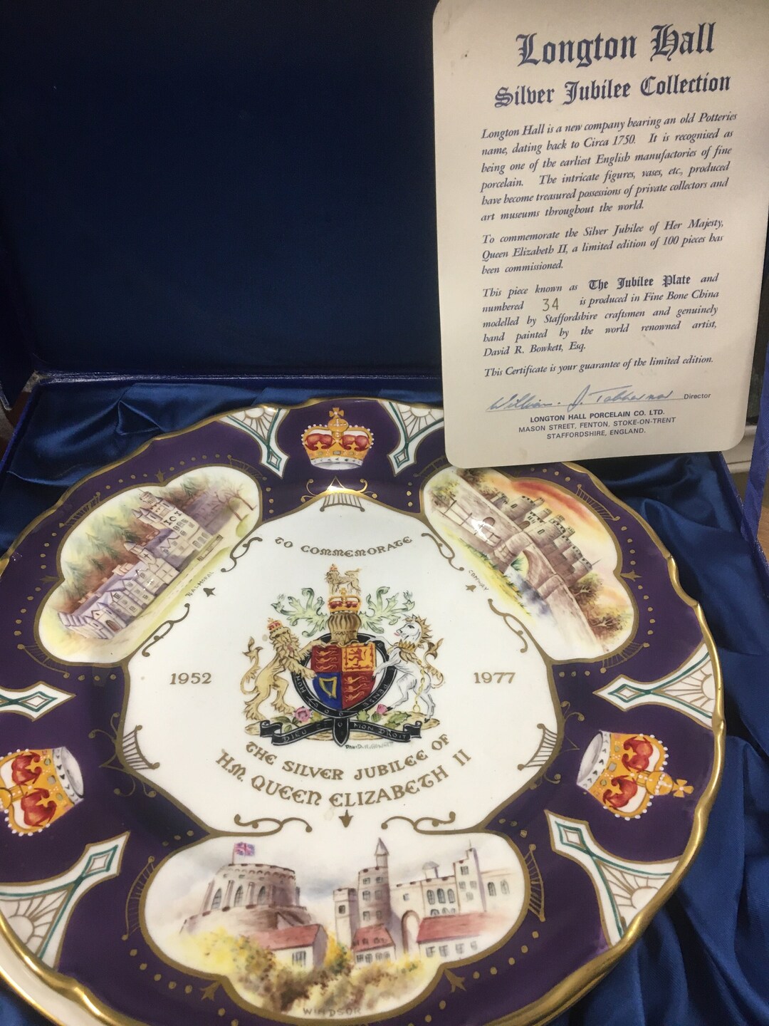 Silver Jubilee Rare Kington Hall Plate Boxed - Etsy