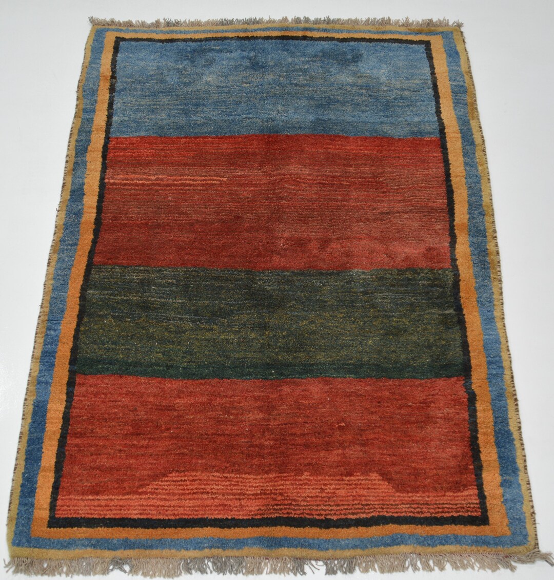 Nr 4118 Hand-knotted Original Carpet Rug Gabbeh Wool on Wool Ca 207 X ...