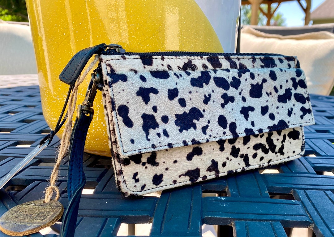 Myra Quirky Black Dalmatian Wallet, Wallet or Wristlet, Genuine Leather ...