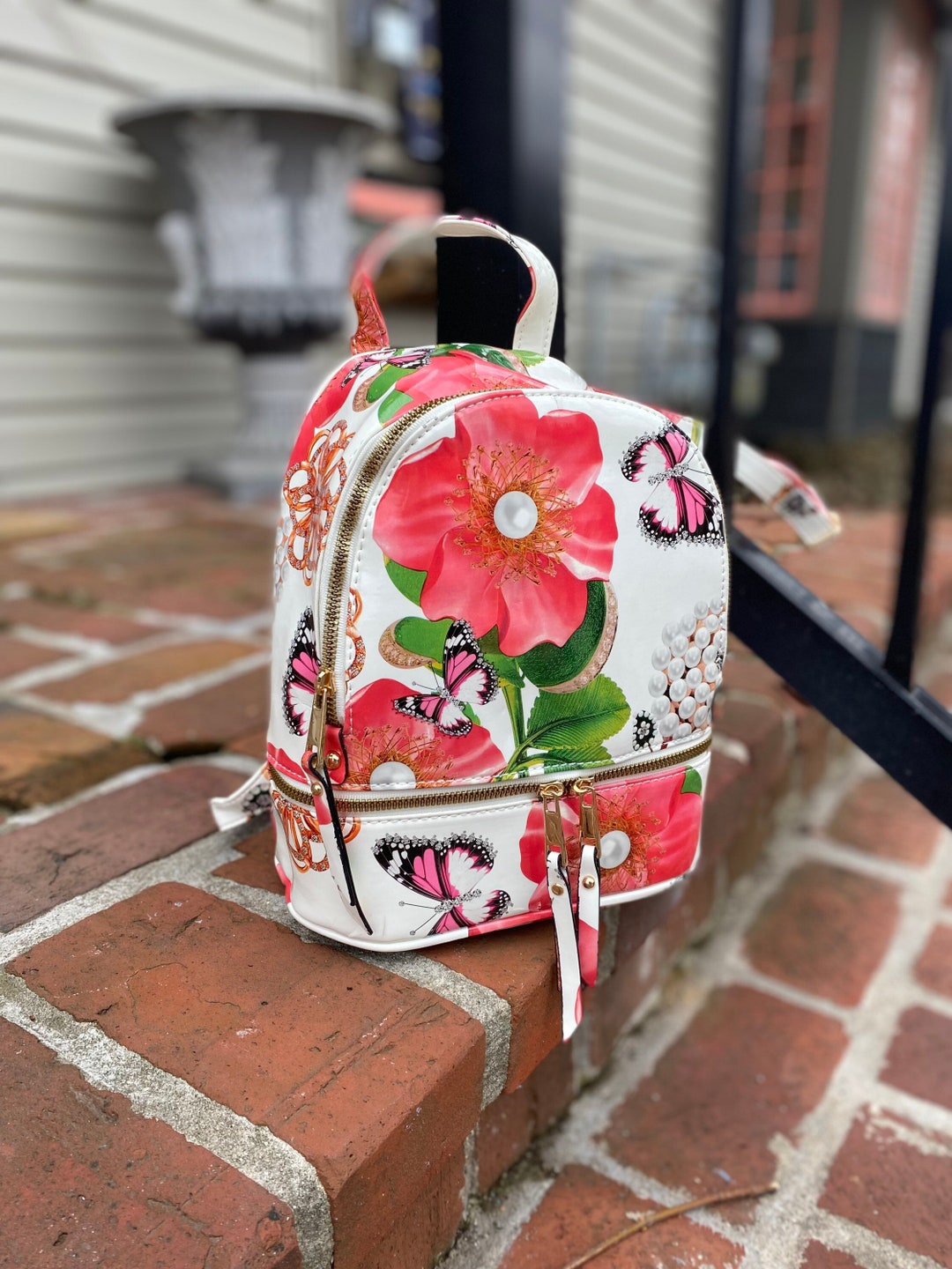 Vintage Butterfly Backpack, Convertible Backpack With Matching Wallet ...