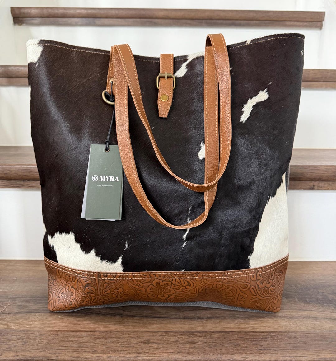 Myra Bag, Large Cowhide Shoulder Bag, Eco Friendly Cowhide, Cowhide ...