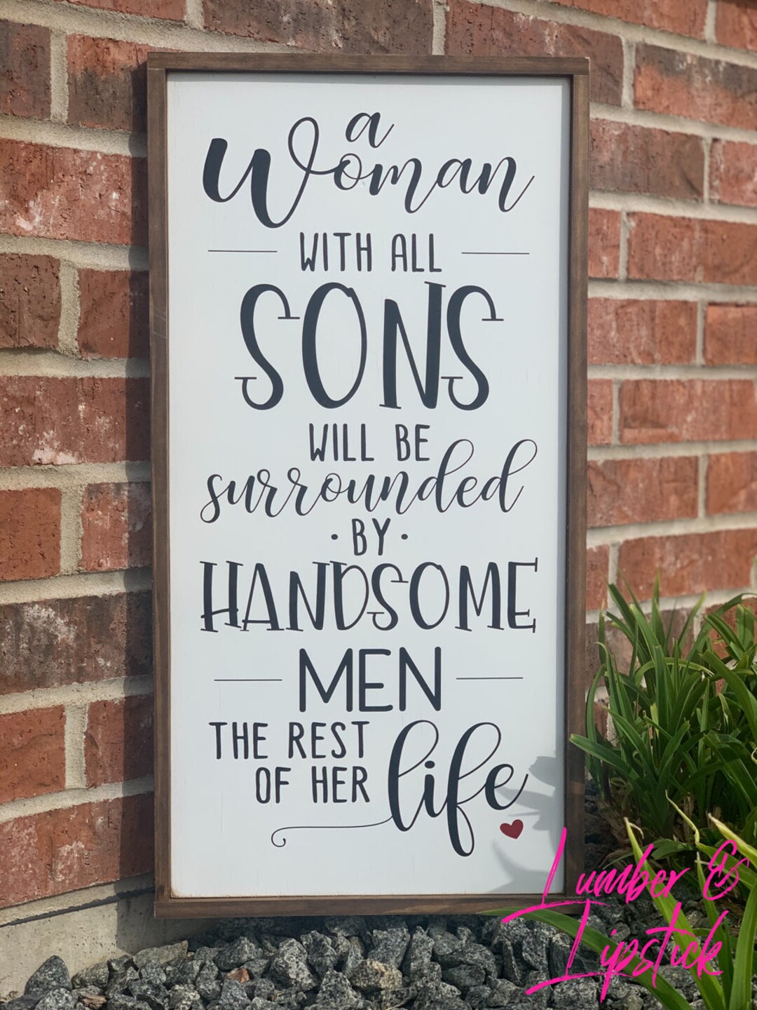 A Woman With All Sons, Custom Wood Sign, Gift for Boy Mom, Boy Mom Sign ...