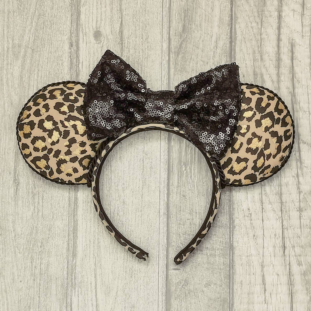 Leopard Print Mouse Ears: Sequin Bow Animal Ears - Etsy