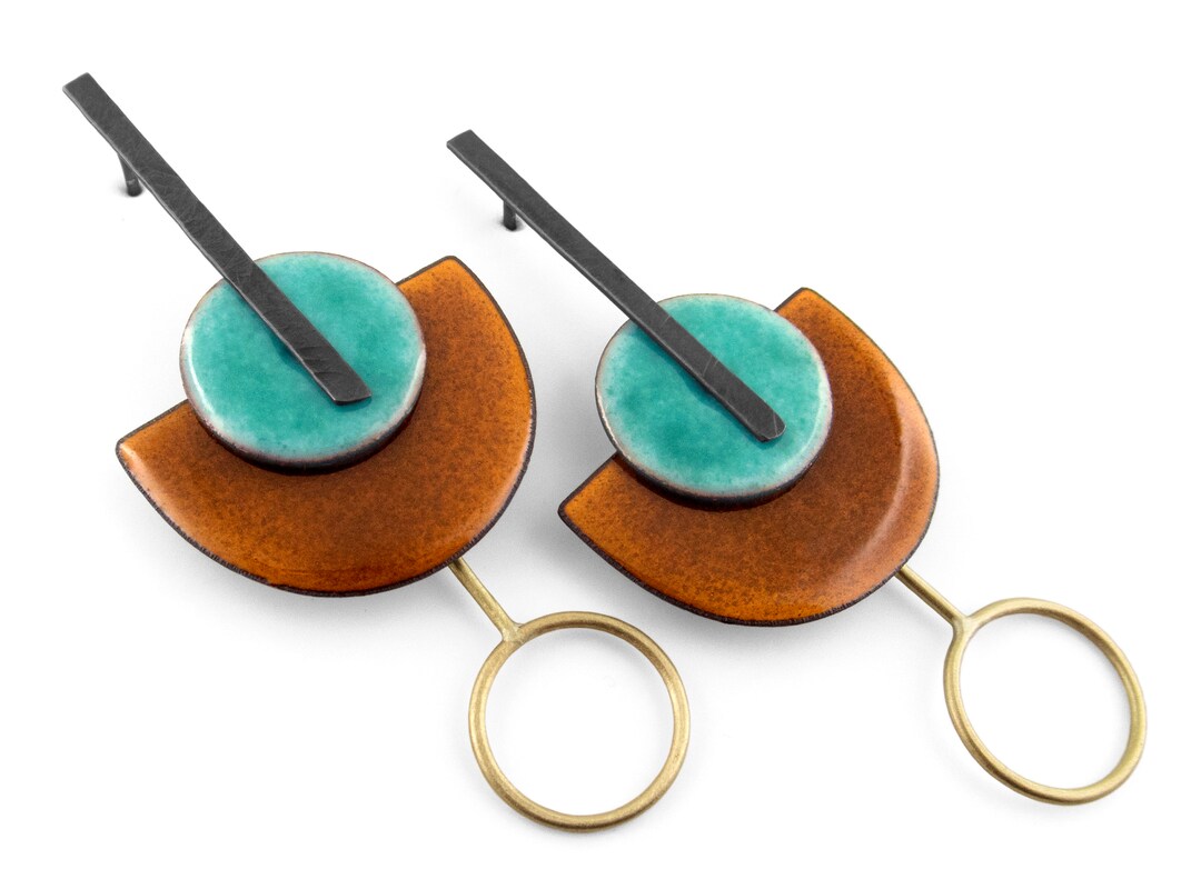Architect Long Earrings. Enameled Earrings. Extravagant - Etsy