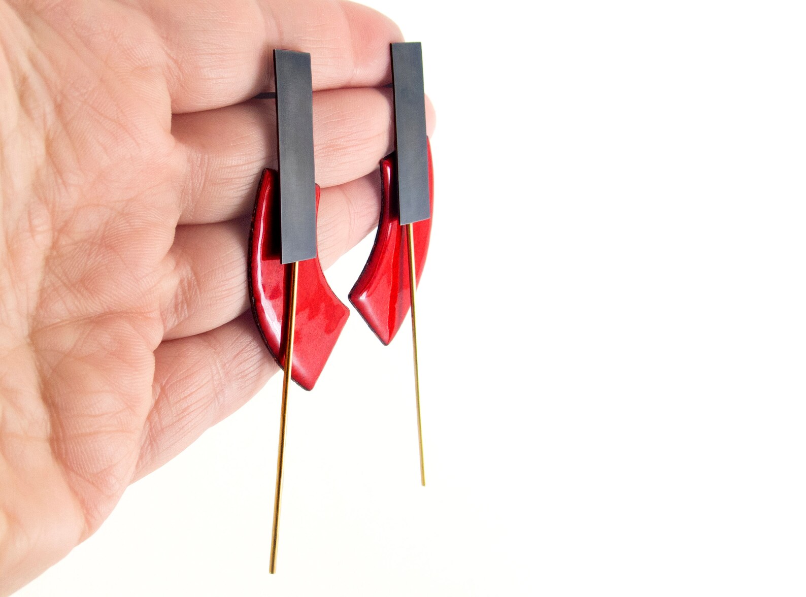 Red Statement Earrings. Deep Red Earrings. Drop Red Earrings. - Etsy