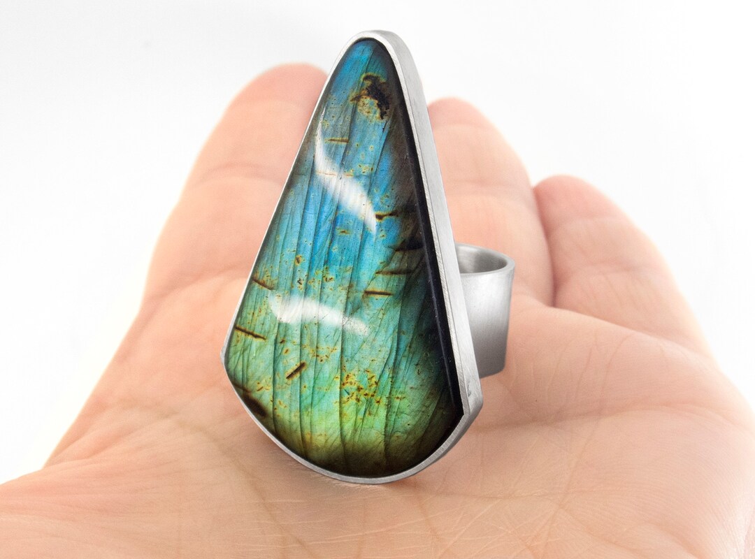 Labradorite Arrowhead Ring. Sterling Silver Arrowhead Ring. Arrow Point ...