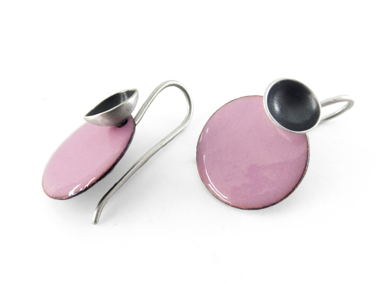 Pink Drop Earrings. Pink Enamel Dangle Earrings. Colorful - Etsy