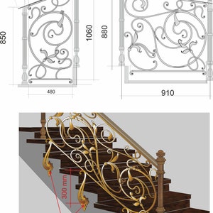Wrought Iron Railings, Forged Railings for Stairs, Custom Metal Railing ...