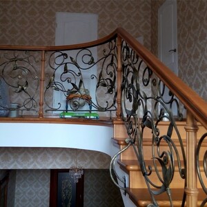 Wrought Iron Railings, Forged Railings for Stairs, Custom Metal Railing ...