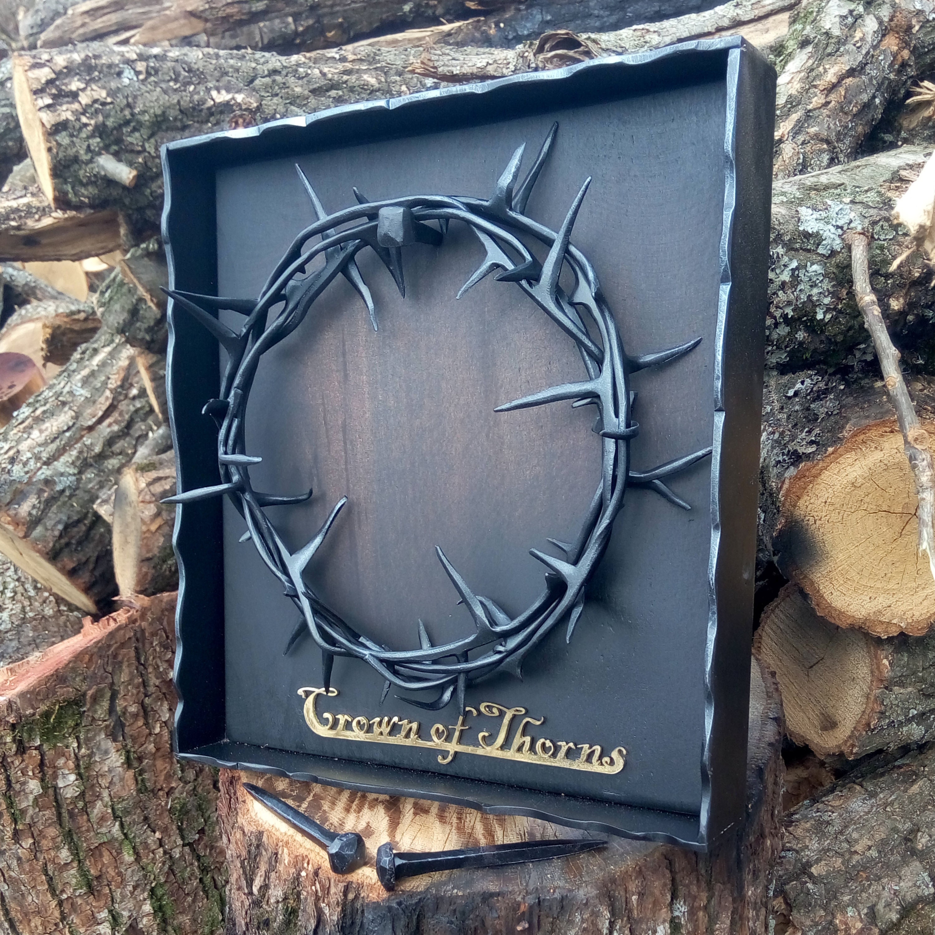 Forged Crown of Thorns, Wrought Iron Hammered Crown of Thorns, Unique ...