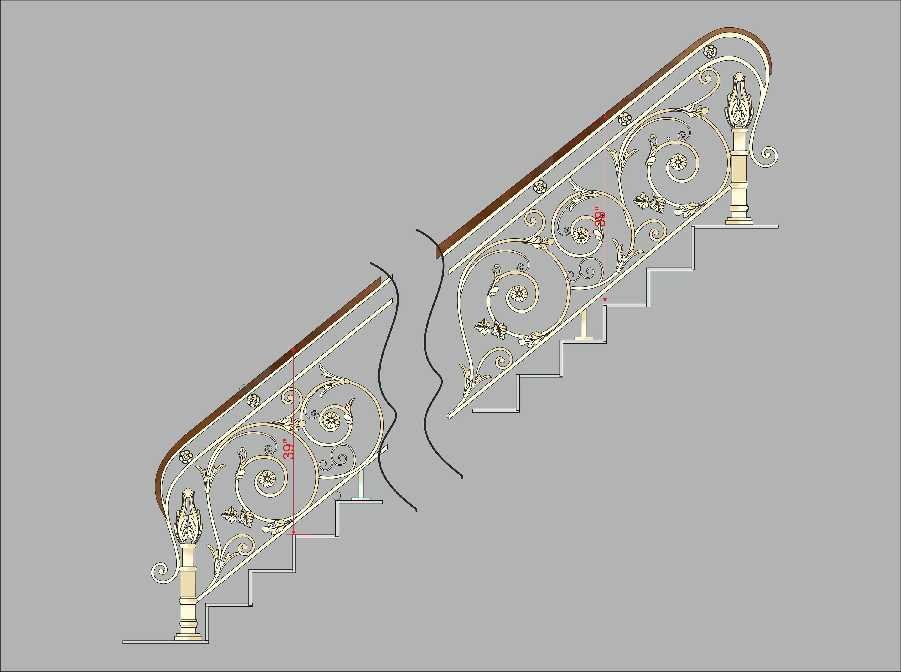 Custom Forged Railings for Stairs Wrought Iron Railings - Etsy