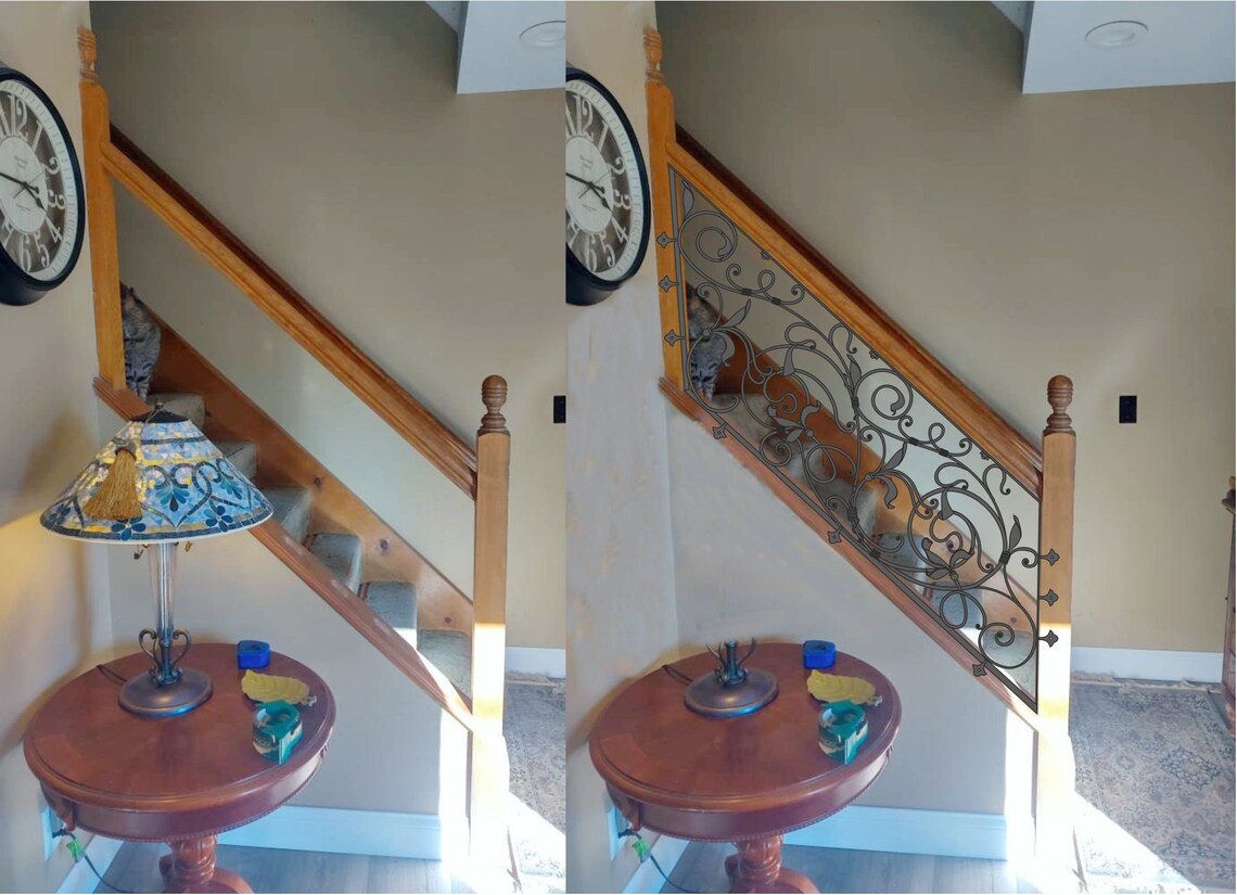 Wrought Iron Railings Forged Railings for Stairs Custom - Etsy