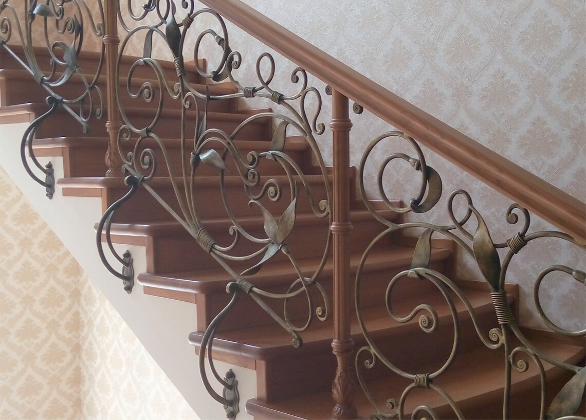 Wrought Iron Railings Forged Railings for Stairs Custom - Etsy