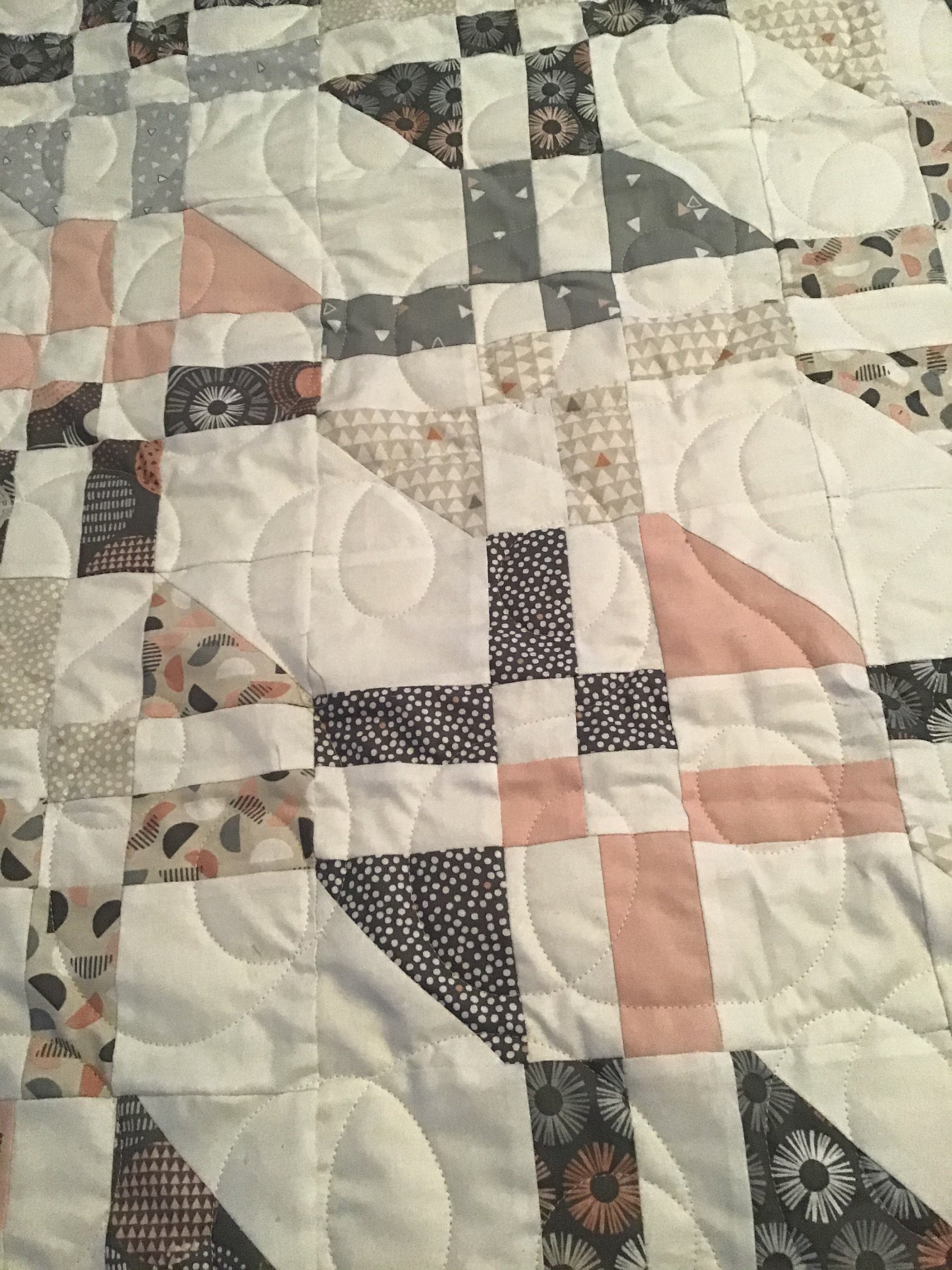 Pink Gray Quilt - Etsy