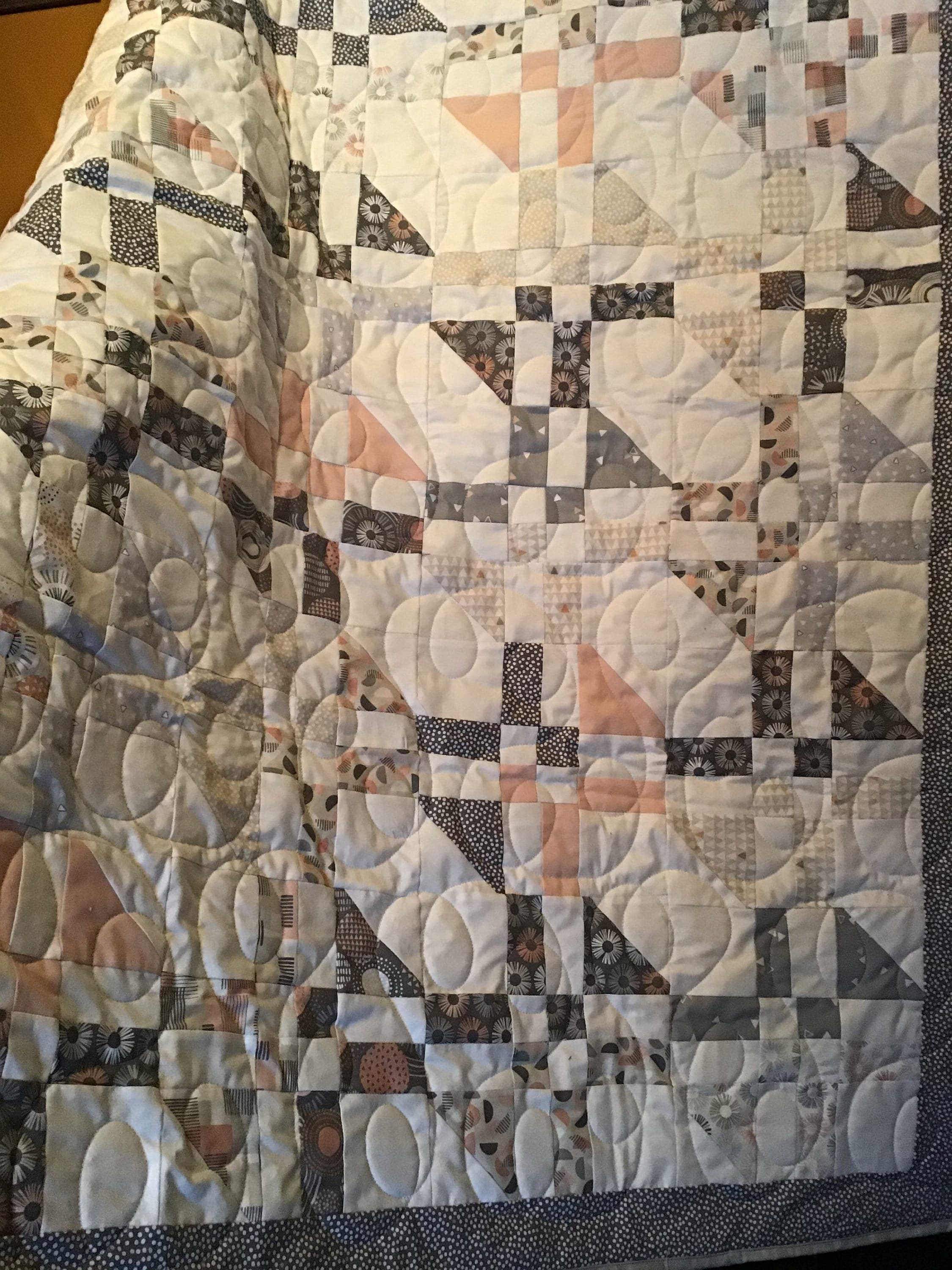 Pink Gray Quilt - Etsy