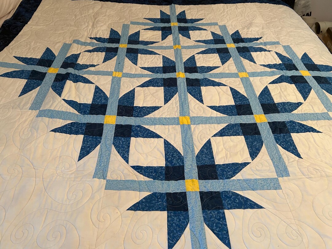Cathedral Stars Quilt, Handmade Quilt, Quilt for Sale, Quilted Throw ...