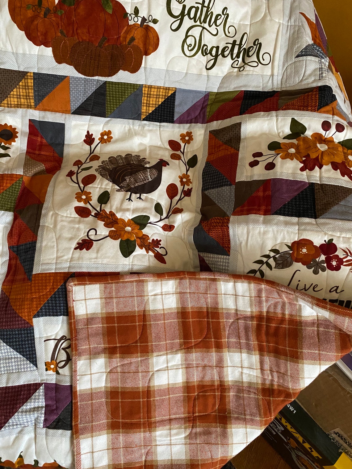 Be Thankful , Handmade Quilt, Quilt for Sale, Quilted Throw, Gift Quilt ...