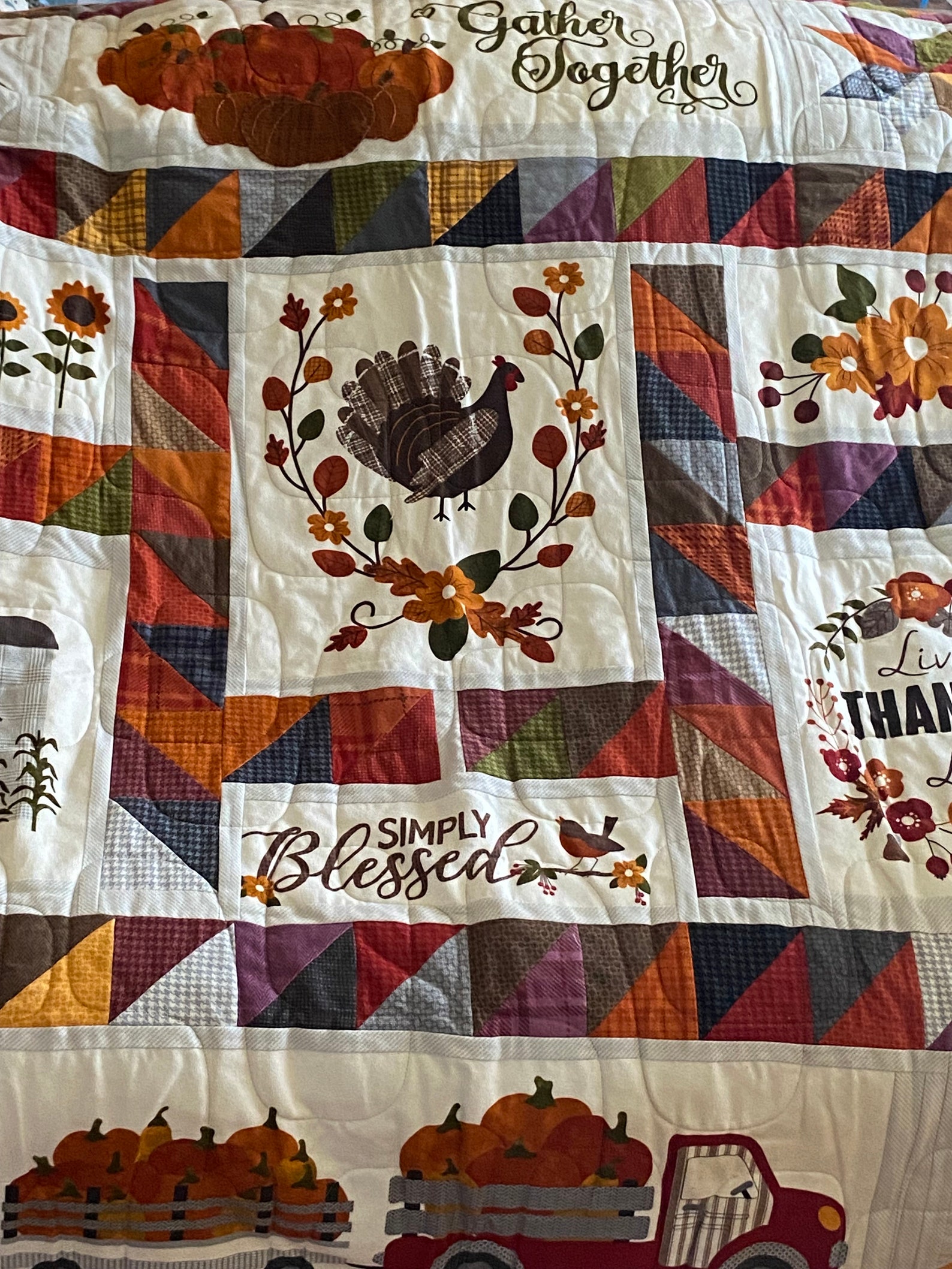 Be Thankful , Handmade Quilt, Quilt for Sale, Quilted Throw, Gift Quilt ...