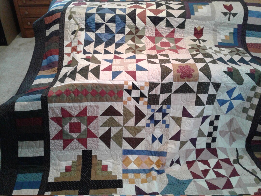 Country Sampler Quilt, Handmade Quilt, Quilt for Sale, Gift Quilt ...