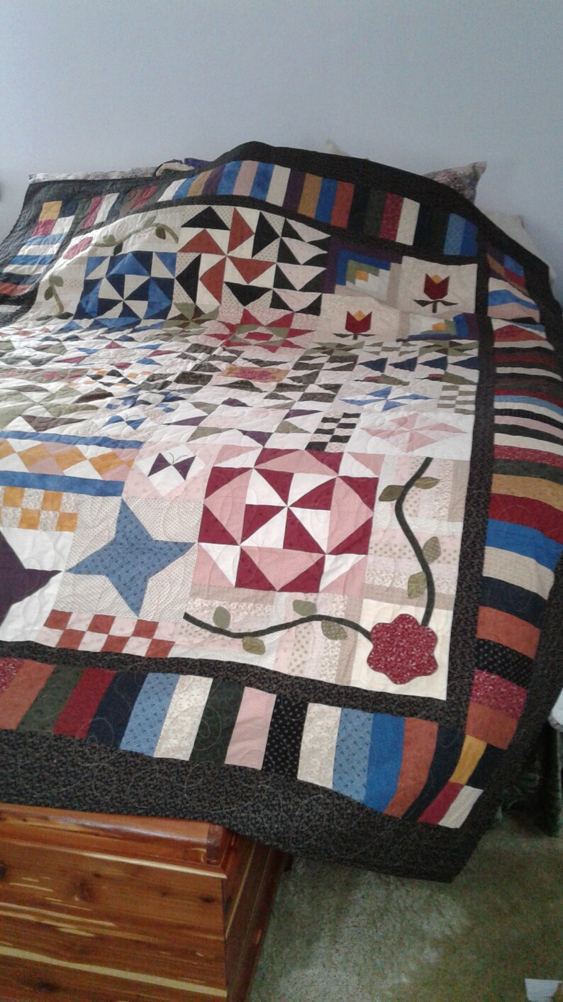 Country Sampler Quilt, Handmade Quilt, Quilt for Sale, Gift Quilt ...