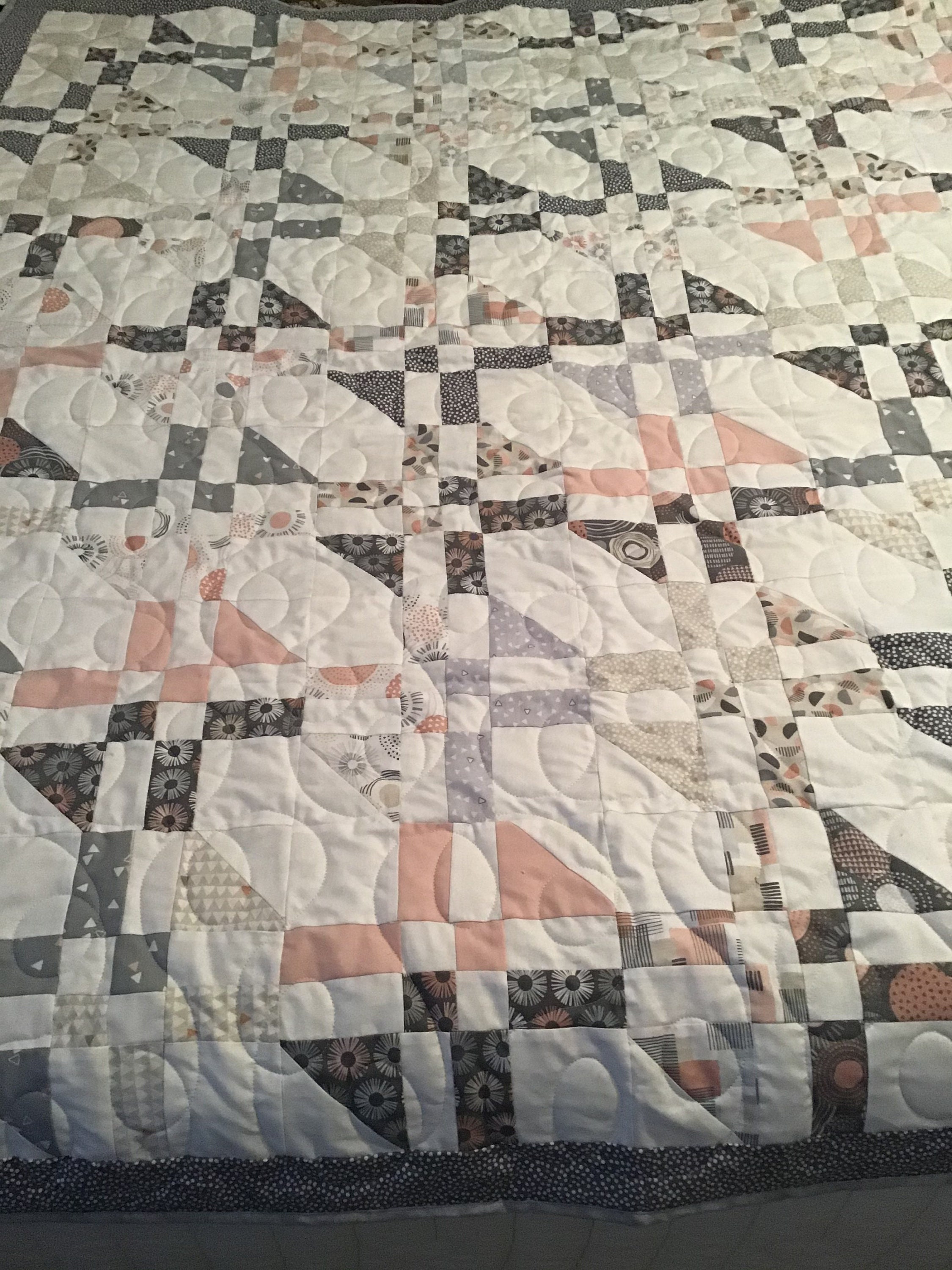 Pink Gray Quilt - Etsy