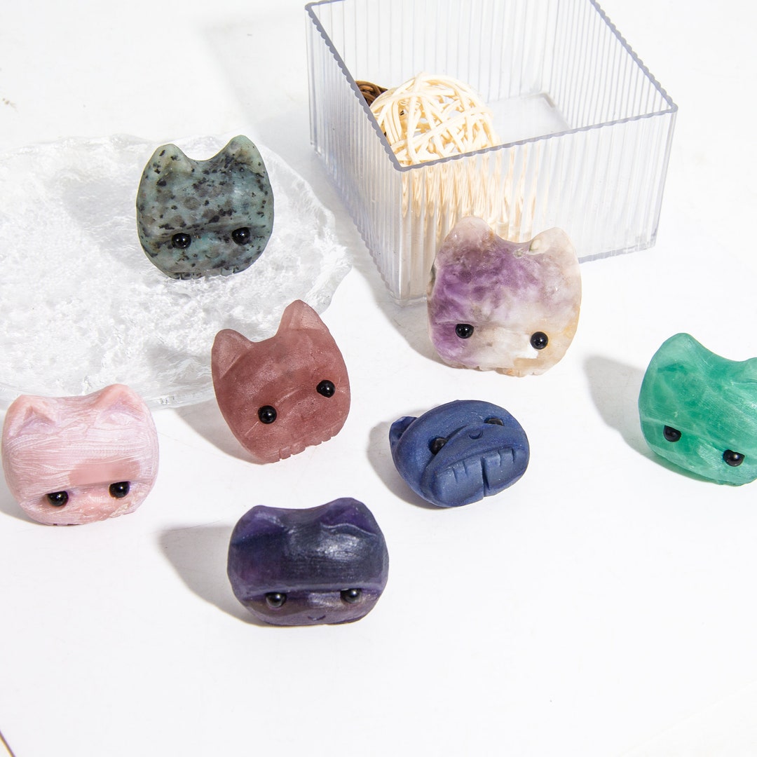 Wholesale Mixed Crystal Cat Head Hedgehog Pet Rock quantity Optional - Etsy