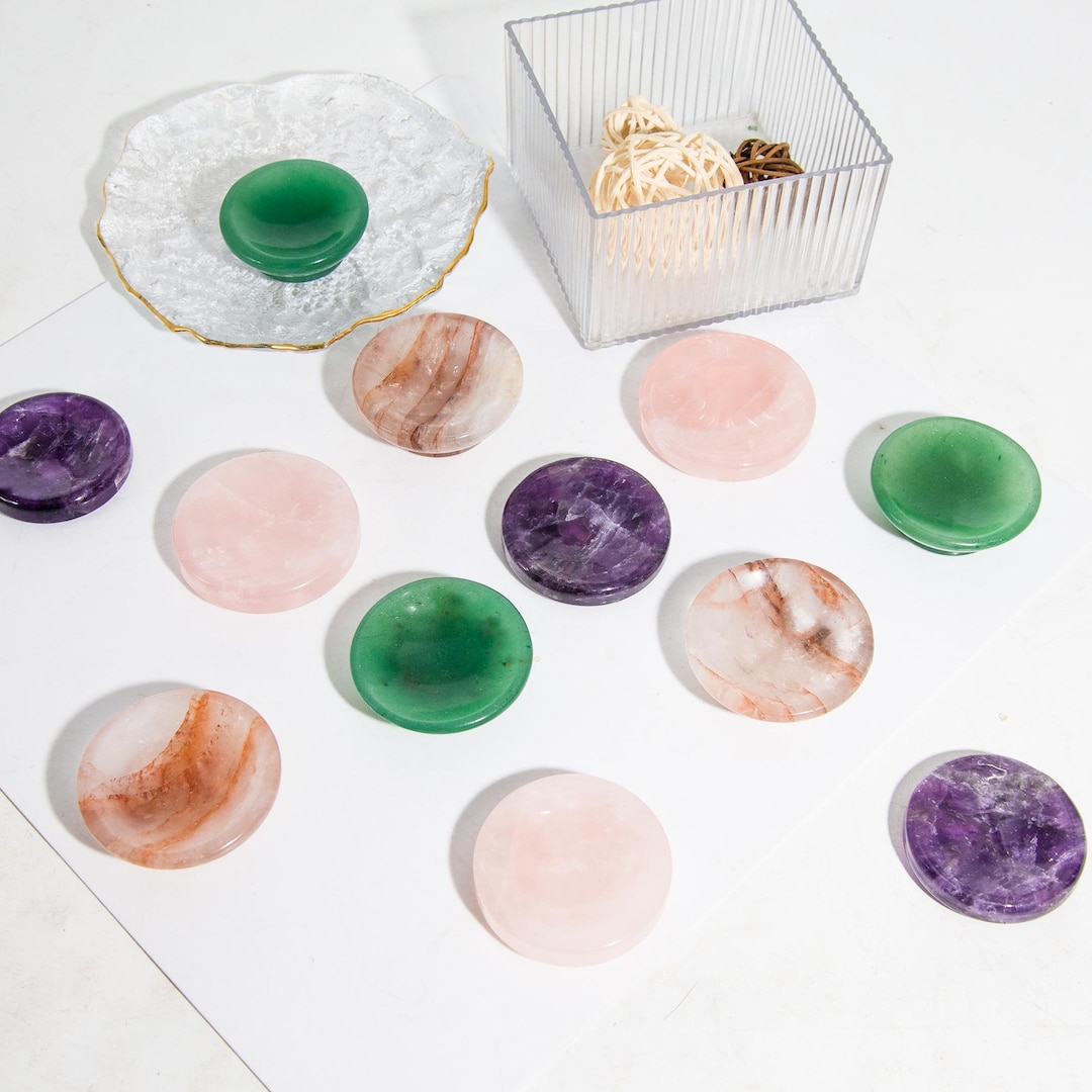 Crystal Small Bowls: Healing Stone Decor, Wholesale Lot of 3 - Etsy