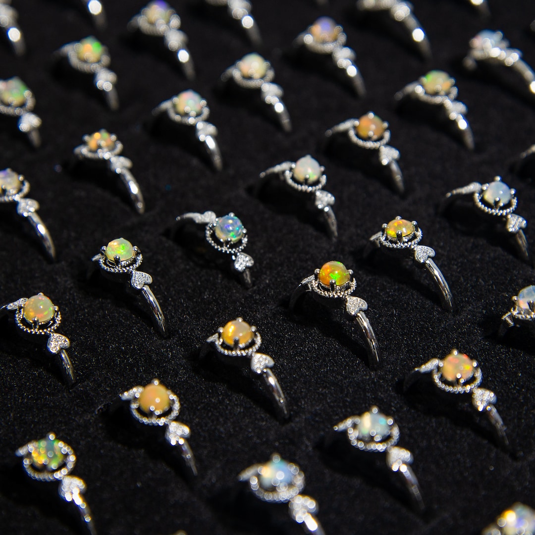 Wholesale Lot Mixed 5pcs Opal Ring, Dream Stone,crystal Ring, Dream ...