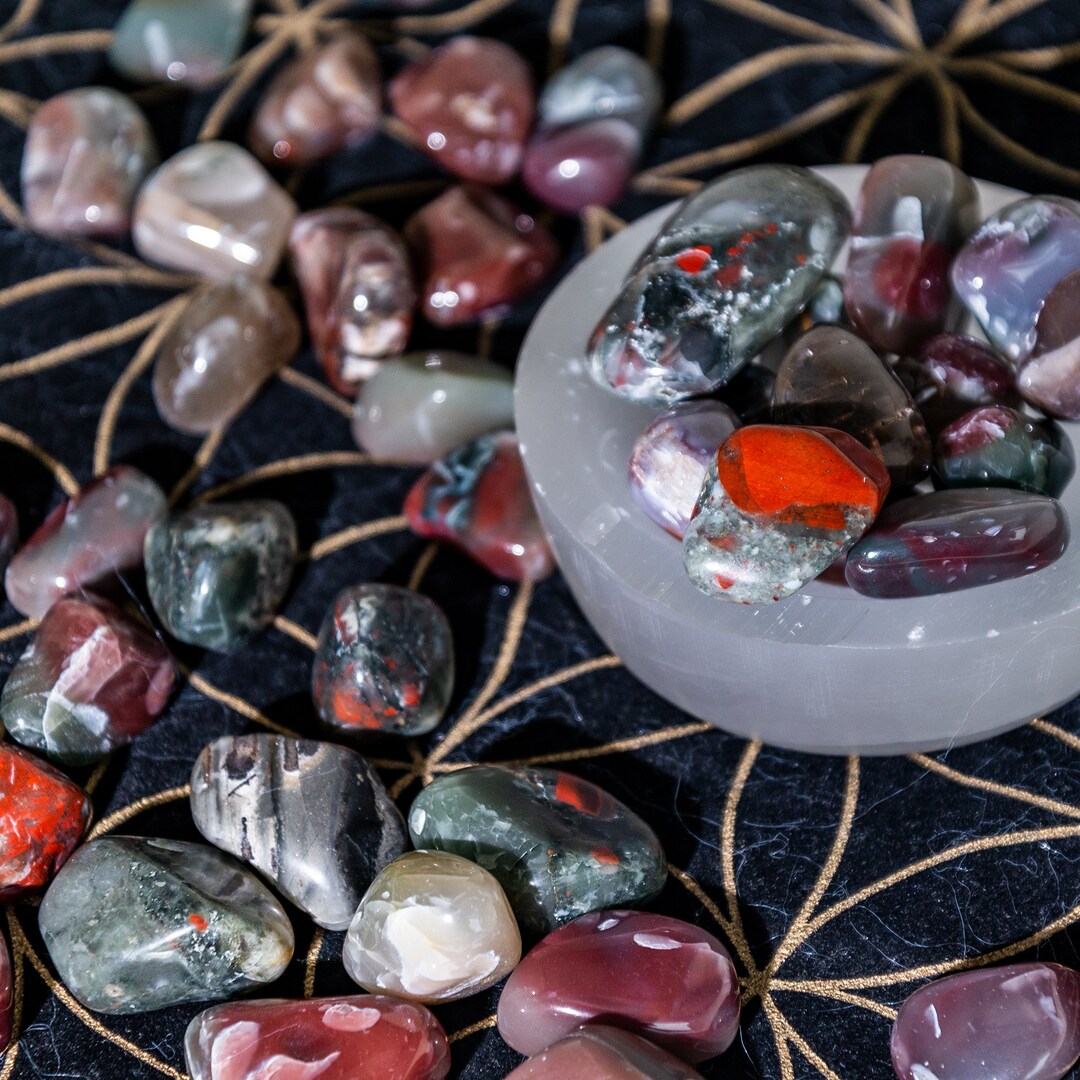 1 Lbs Natural African Bloodstone Tumbles: Healing Crystals (2-4cm) - Etsy