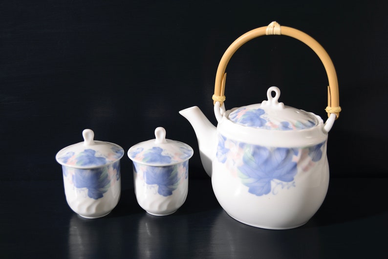 Pastel Grape Tea Set, Teapot & Two Cups - Etsy