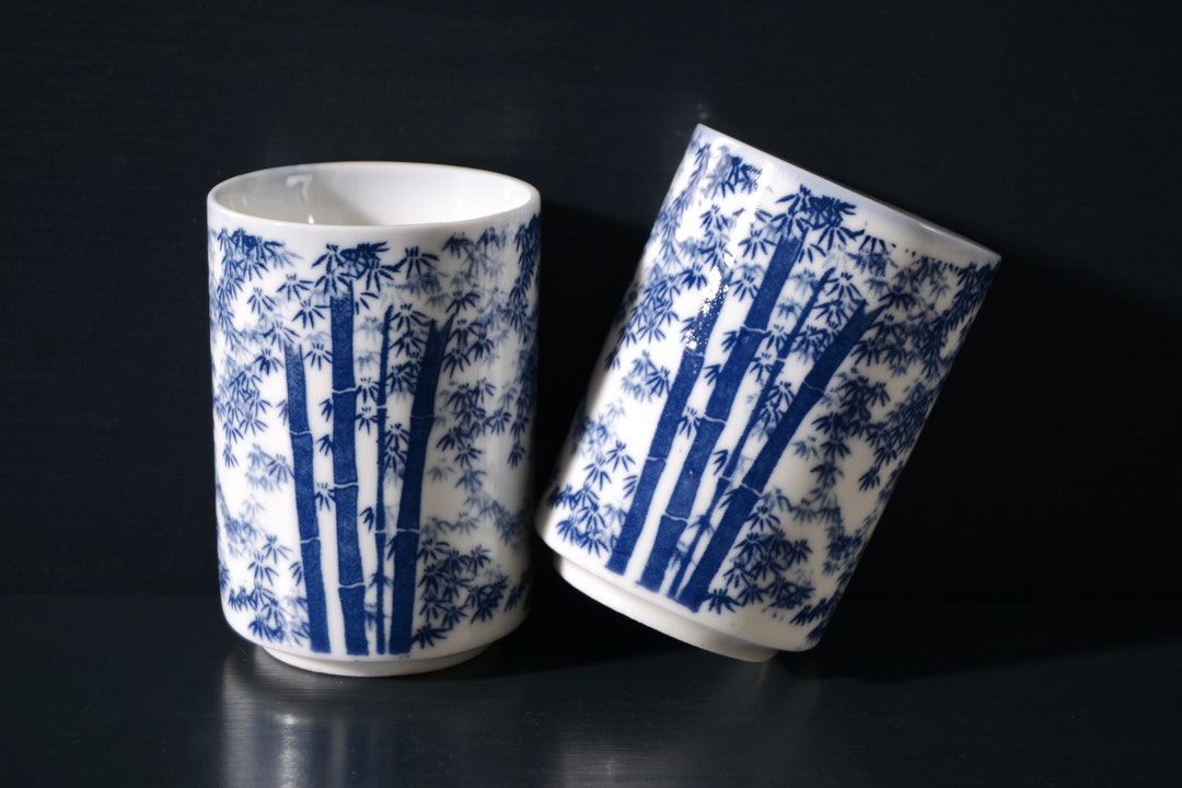 Tall Japanese Bamboo Tea Cups, Set of 2 - Etsy