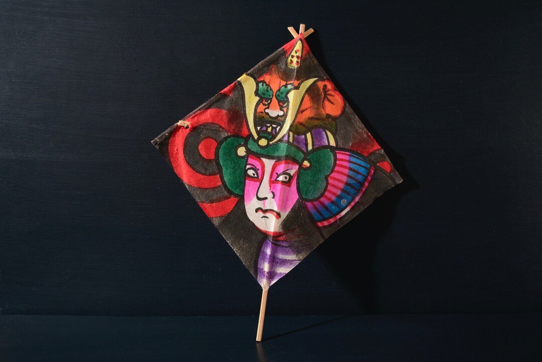 Small Souvenir Japanese Kite, Tako With Warrior - Etsy