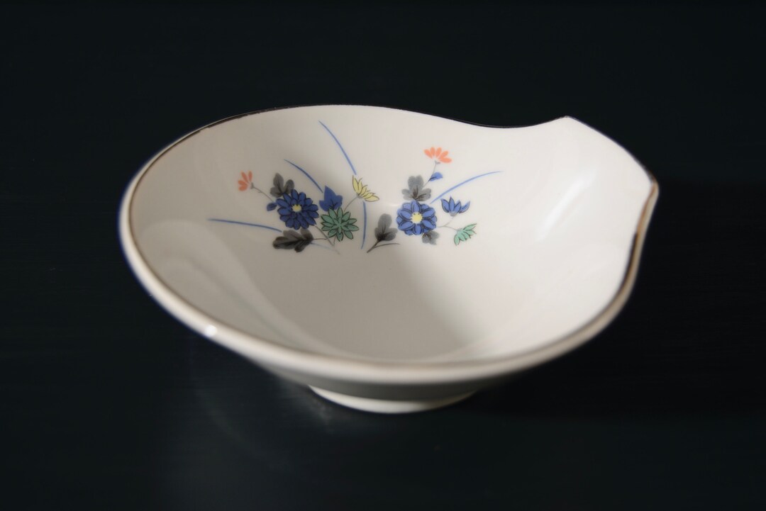 Japanese Tonsui Bowl With Flower Design, Sauce Bowl With Handle - Etsy