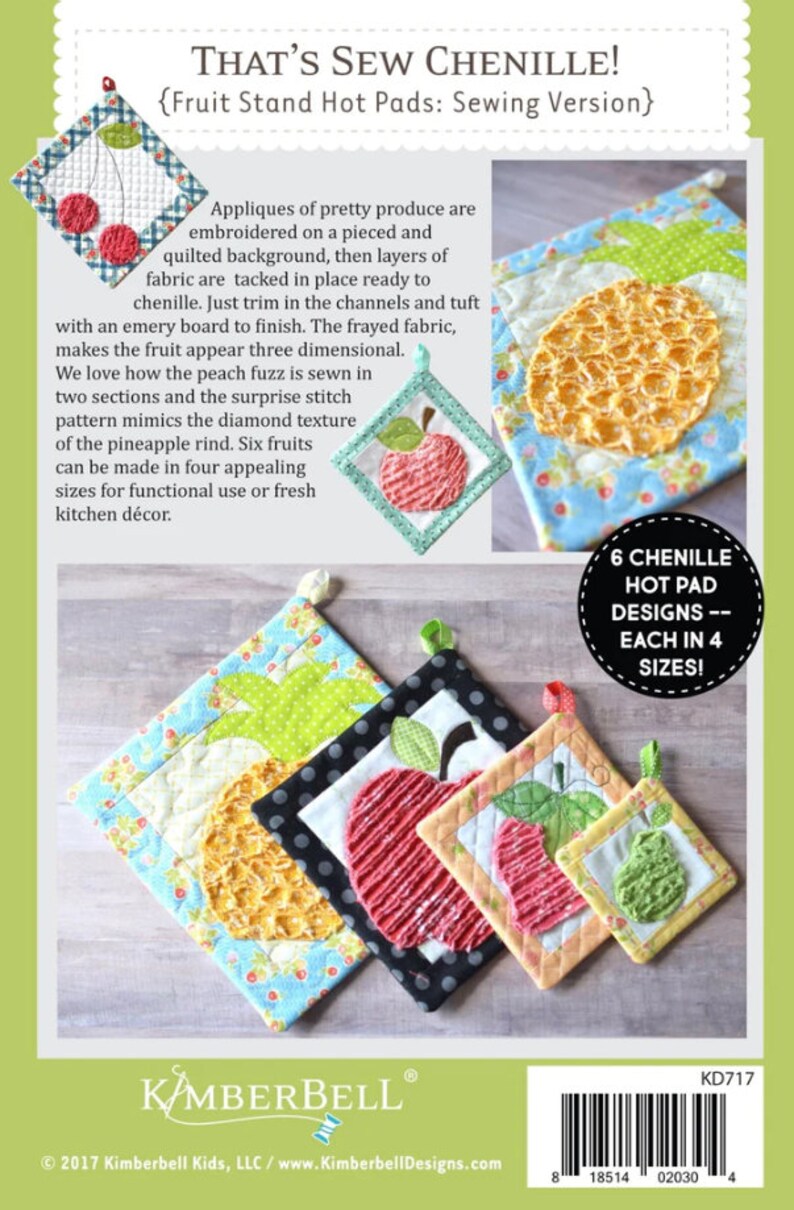 Kimberbell - That's Sew Chenille: Fruit Stand Hot Pads (sewing Version ...