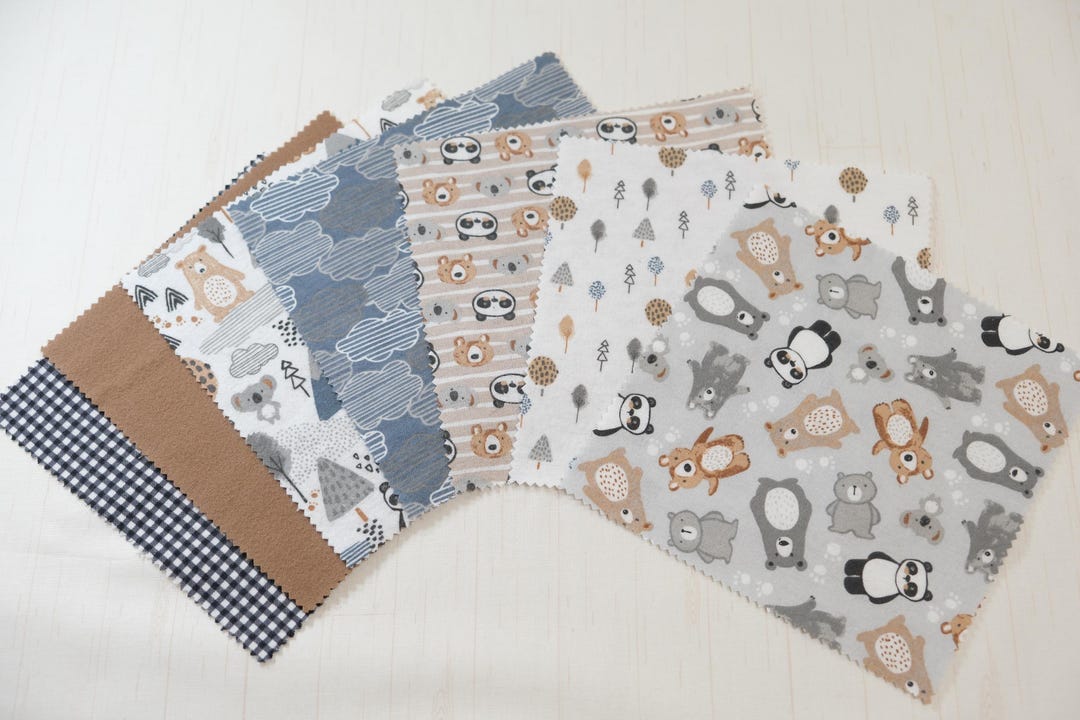 Cuddle Cubs Flannel - Curated Collection - Precuts - Rag Quilt - 6.5in ...