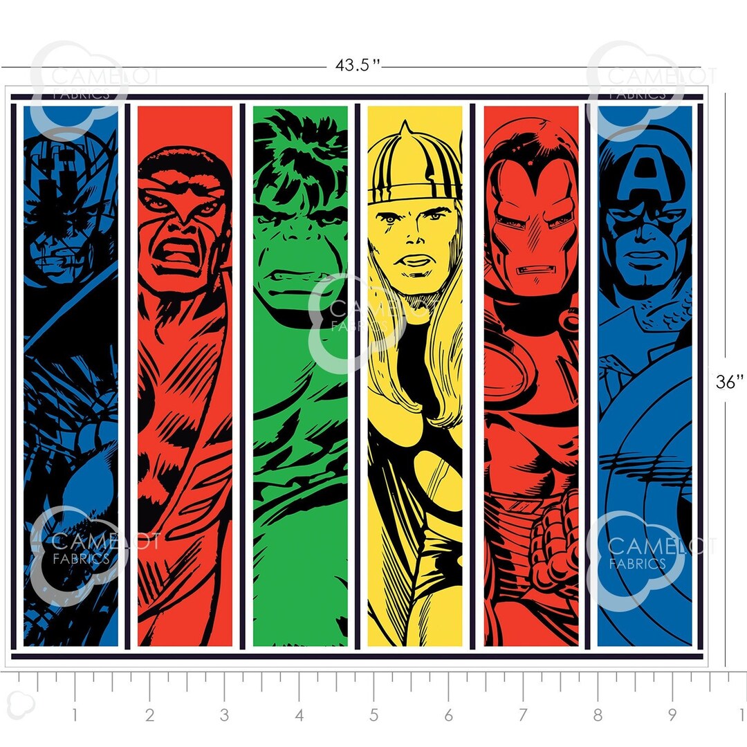 Marvel Comics Avengers Team up Panel Fabric, Sold by the Panel - Etsy