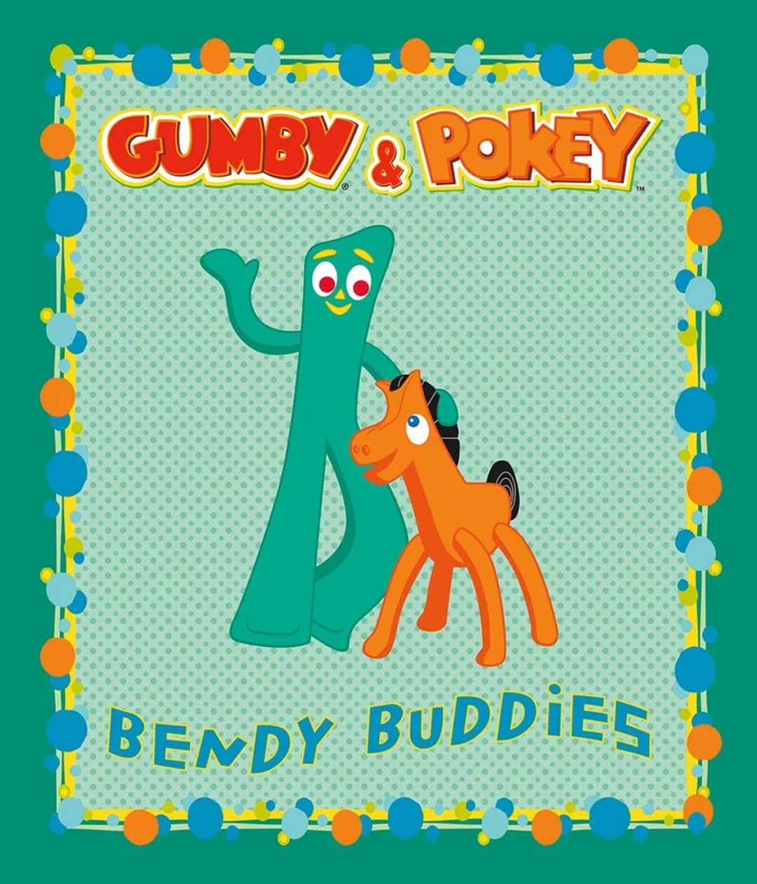 Gumby and Pokey Bendy Buddies Green Panel Fabric, Sold by the Panel - Etsy