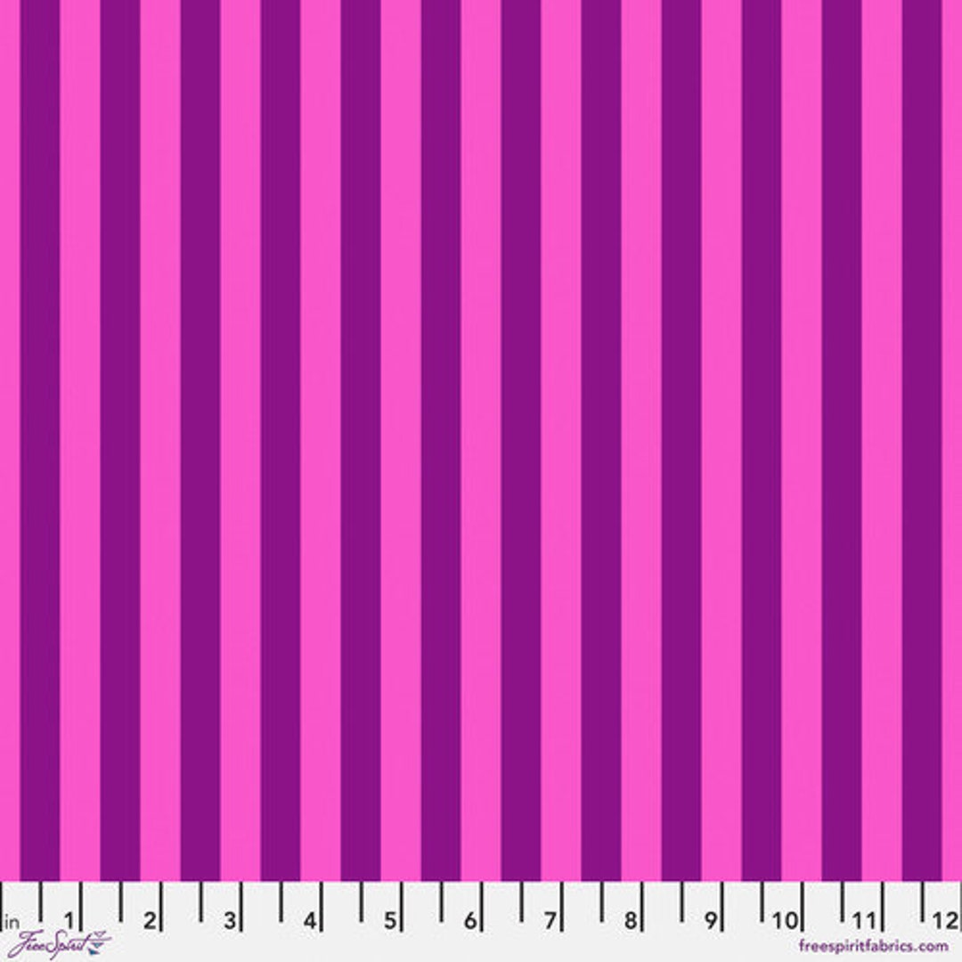 Tula Pink True Colors Tent Stripe Foxglove quilting Cotton, Sold by the ...