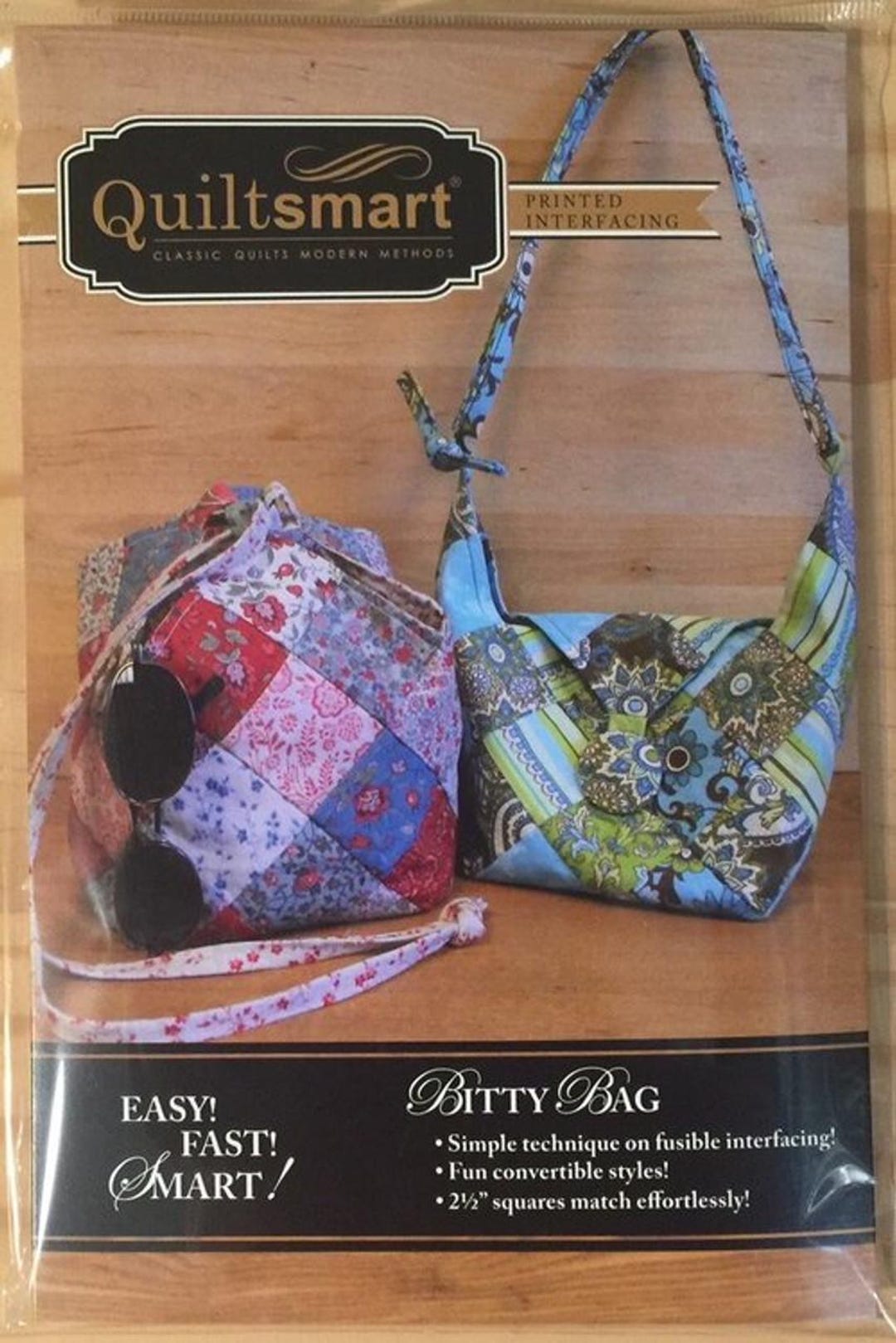 Quiltsmart - Bitty Bag Fun Pack - Pattern and Interfacing Pack - Etsy