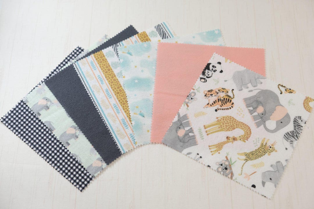 Tiny Tots Flannel - Curated Collection - Precuts - for Rag Quilts - 6.5 ...
