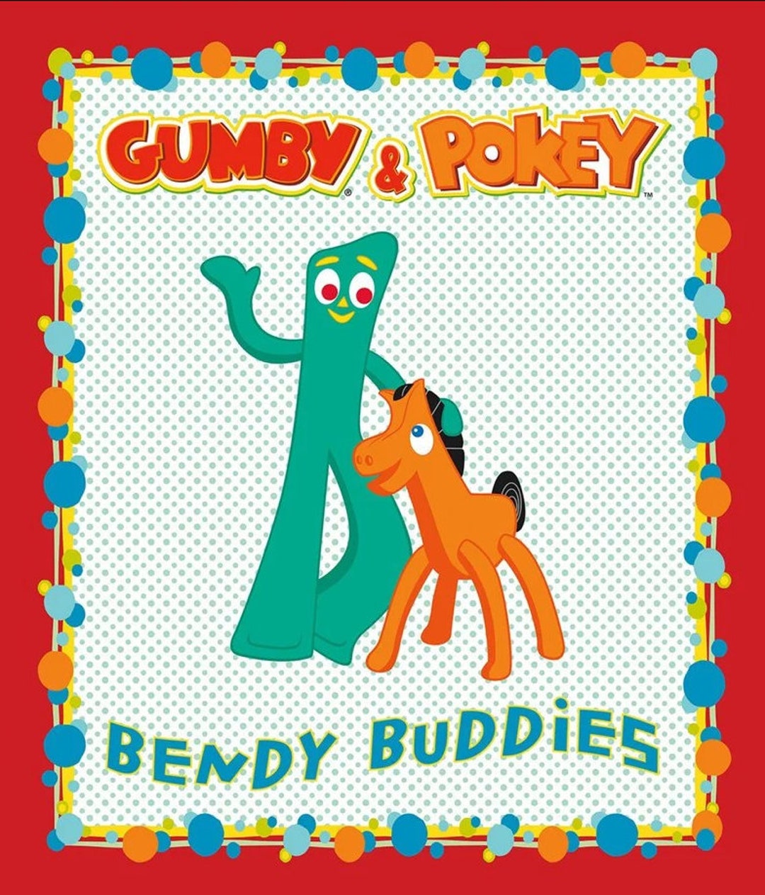Gumby and Pokey Bendy Buddies Red Panel Fabric, Sold by the Panel - Etsy