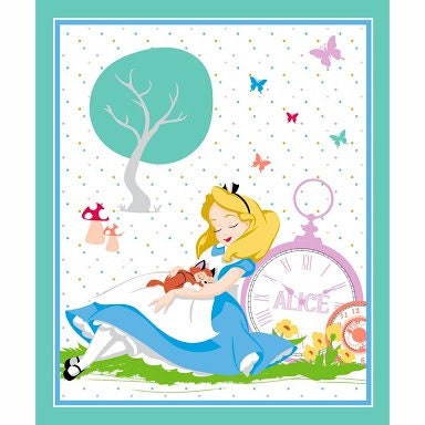 Disney Alice in Wonderland and Cat Napping Panel Fabric, Sold by the ...
