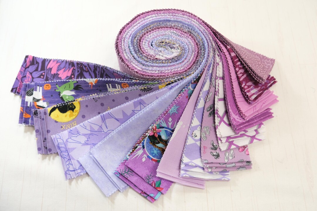 Scrappy Look - Purple Curation - Precuts - Jelly Roll - 2.5" WOF Strips ...