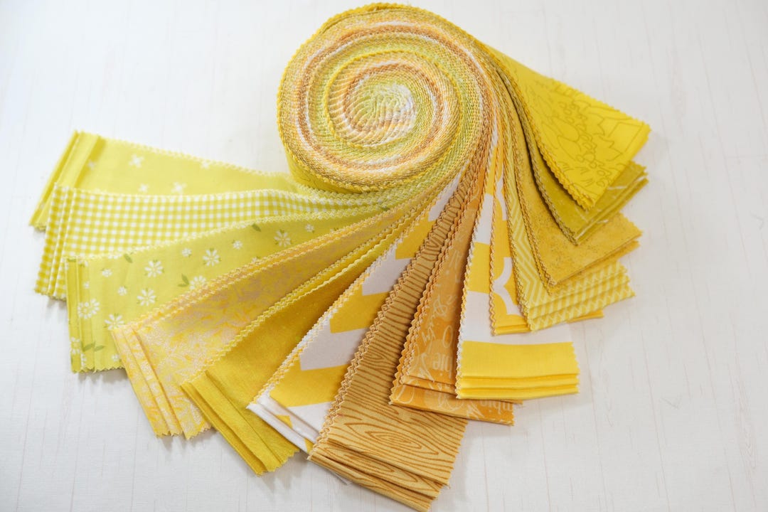 Scrappy Look - Yellows - Precuts - Jelly Roll - 2.5in WOF Strips - 100% ...