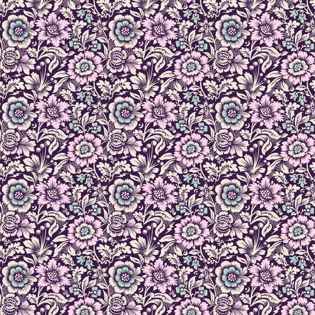 Tula Pink Nightshade (deja Vu) - Mini Spider Blossom Nerium (quilting ...