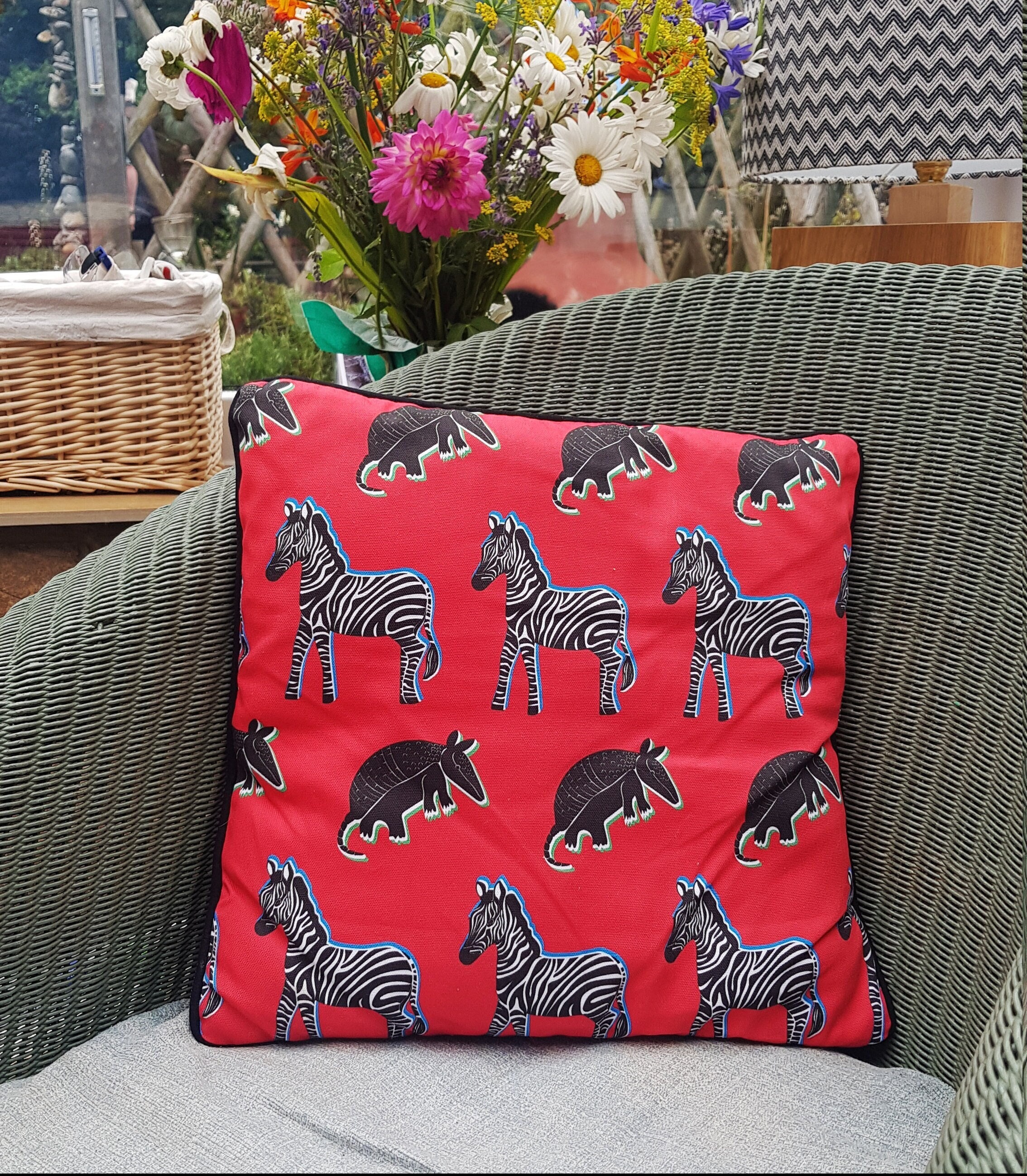 Zebra and Armadillo Decorative Cushion - Etsy